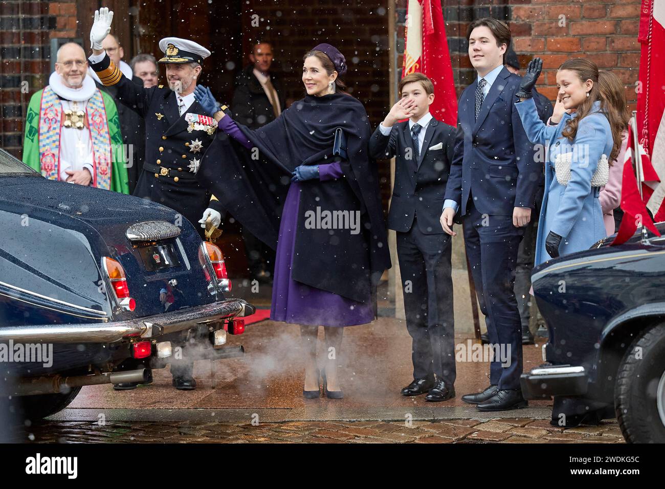 Aarhus, Denmark. 21st Jan, 2024.King Frederik X, Queen Mary, Crown ...