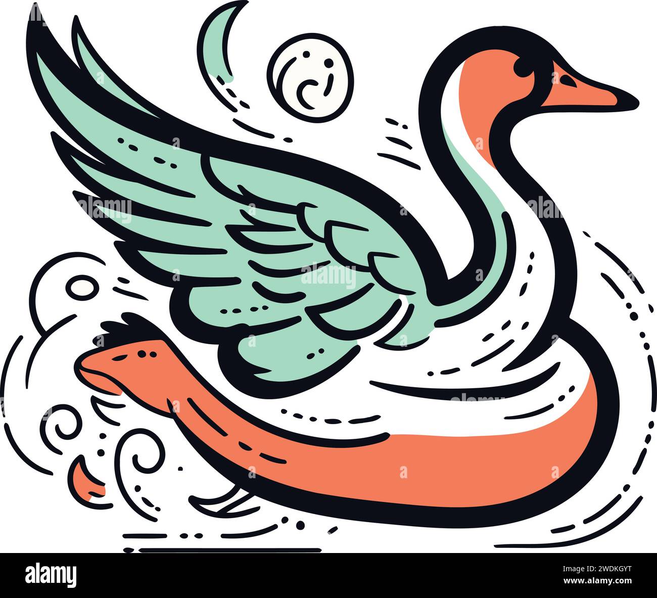 Flying swan vector vectors hi-res stock photography and images - Alamy