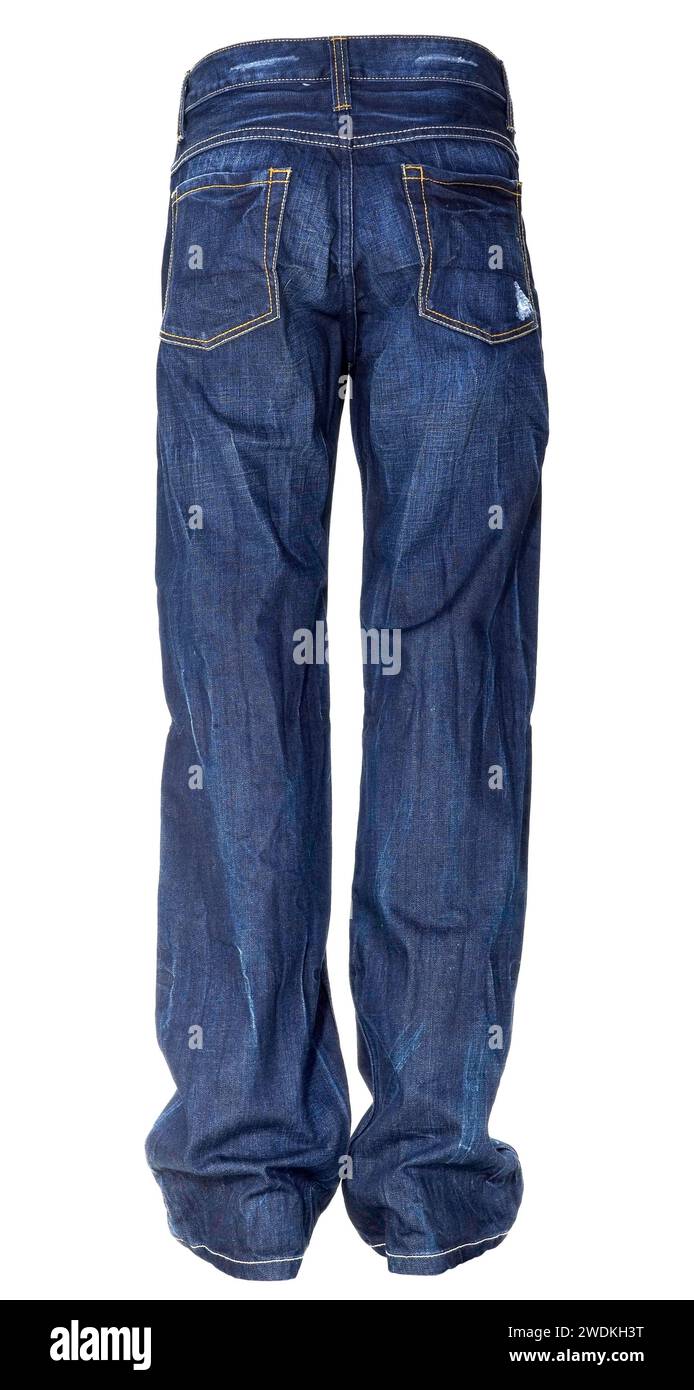 A pair of jeans isolated in white back Stock Photo - Alamy