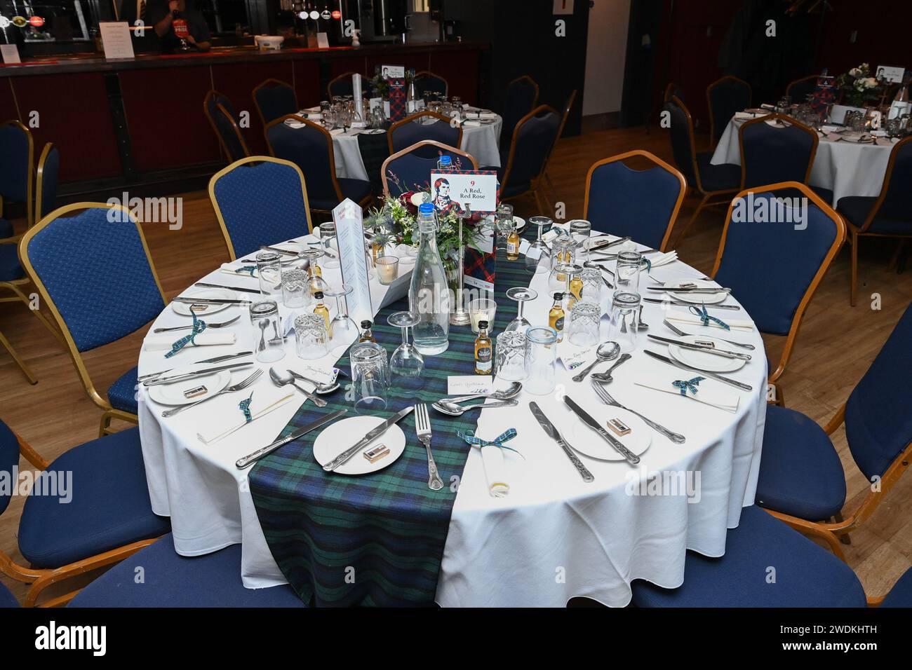The tables before during the London Scottish Football Club 2024 Burns ...