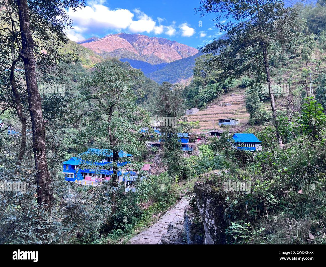 the village in Birethanti, it is one of checkpoint in famous Poonhill ...