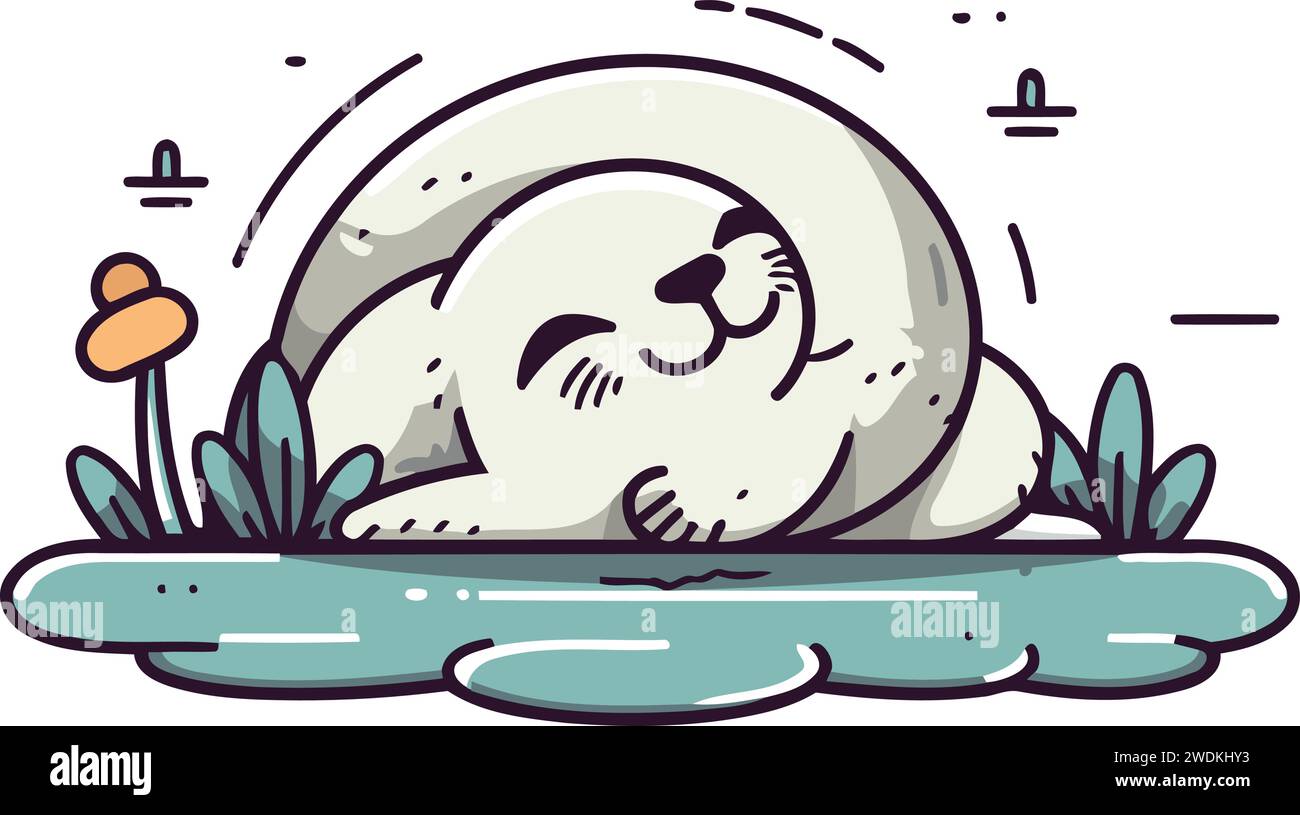 Sleepy seal Stock Vector Images - Alamy
