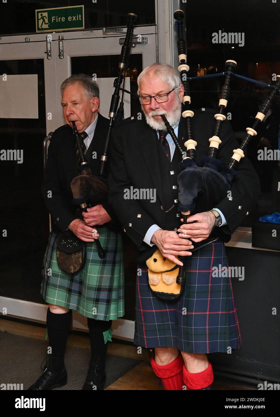 Richmond, UK. 20th Jan, 2024. The Pipers pipe in the Haggis during the ...