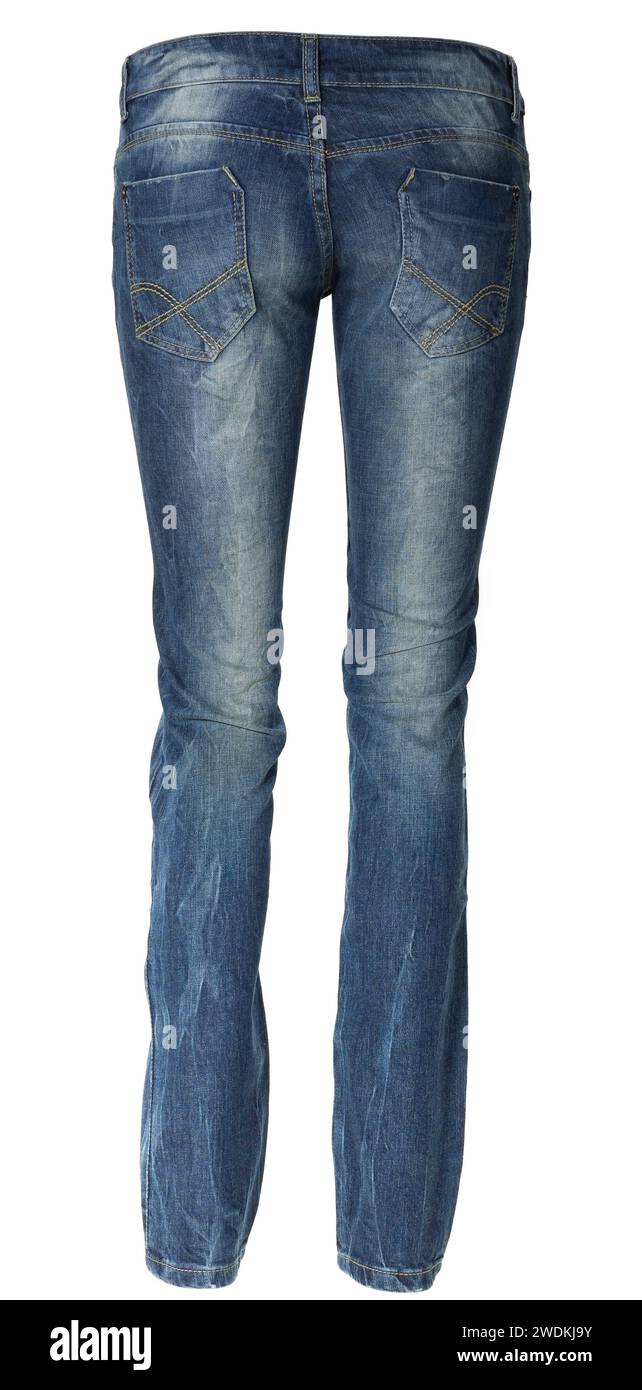 A pair of jeans isolated in white back Stock Photo - Alamy