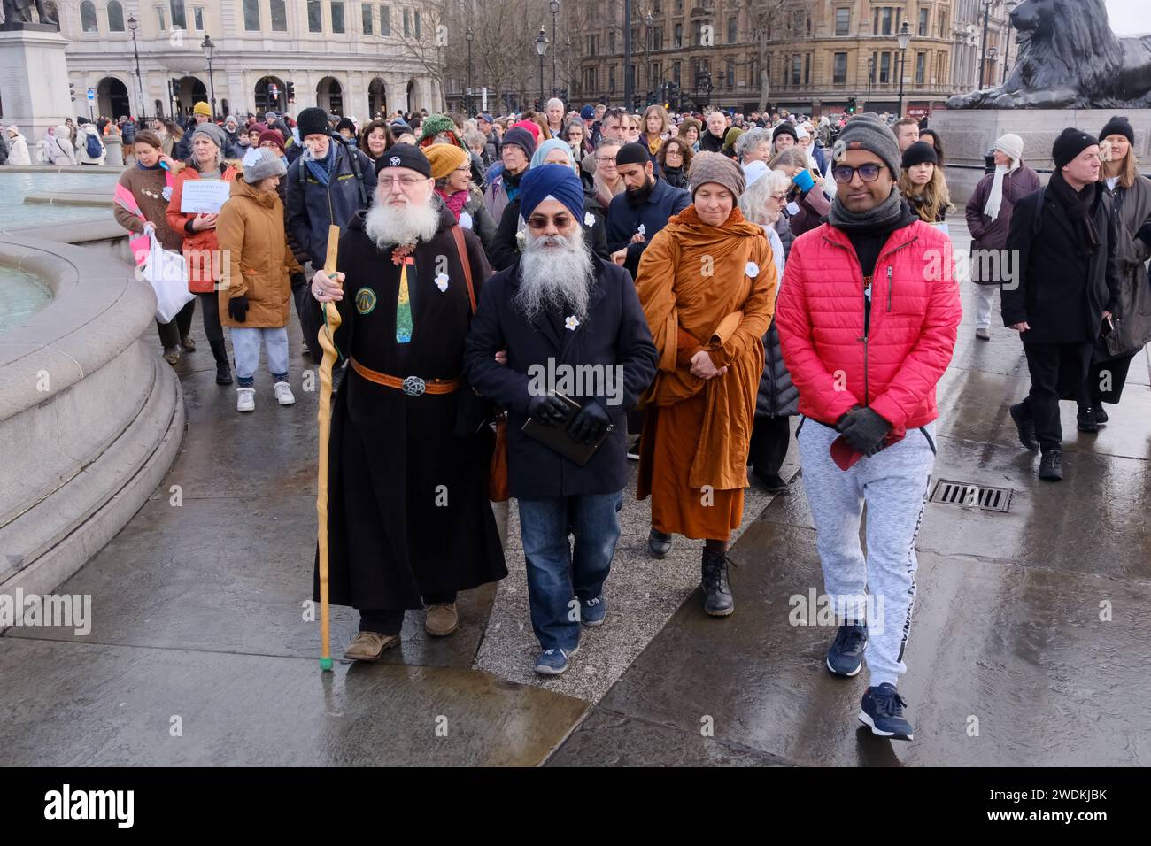 Westminster, London, UK. 21st Jan 2024. A multi-faith peace march ...