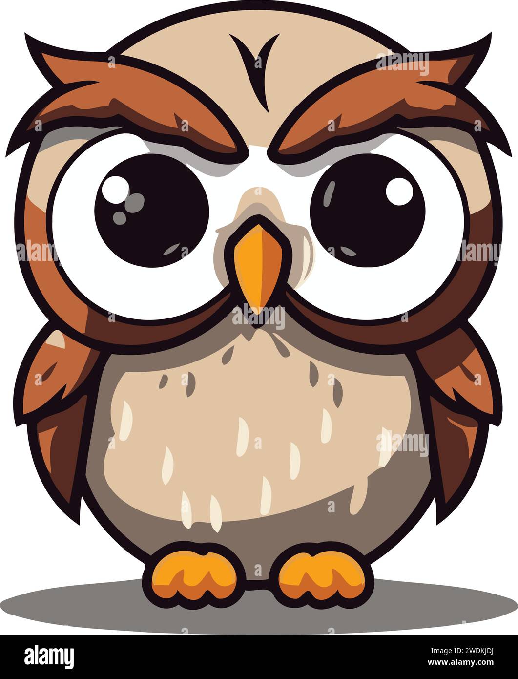 Owl cartoon character on a white background vector illustratrion Stock ...