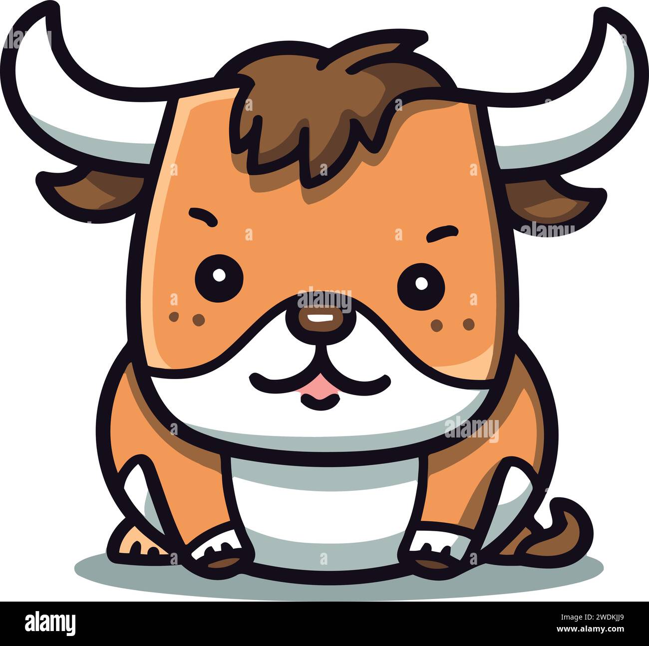 Cute Bull Cartoon Mascot Character Vector Illustration Stock Vector Image And Art Alamy
