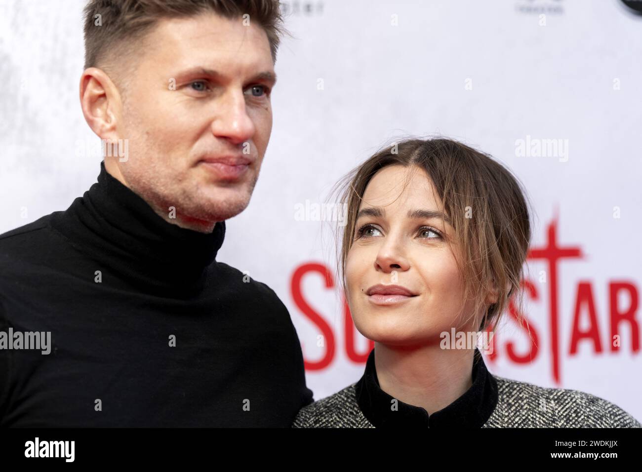 AMSTERDAM - Victoria Koblenko and Evgeniy Levchenko on the red carpet ...