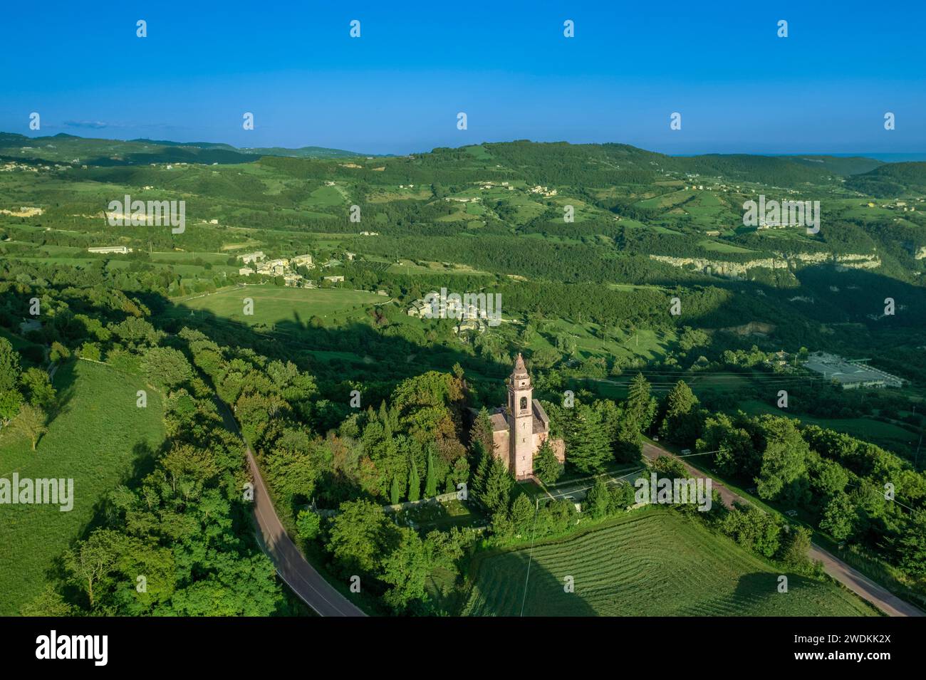 eighteenth century church S. Marziale and the bell tower. Breonio ...