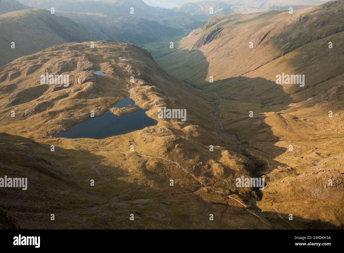 Sprinkling Tarn on Seathwaite Fell from Great End, in the English Lake ...