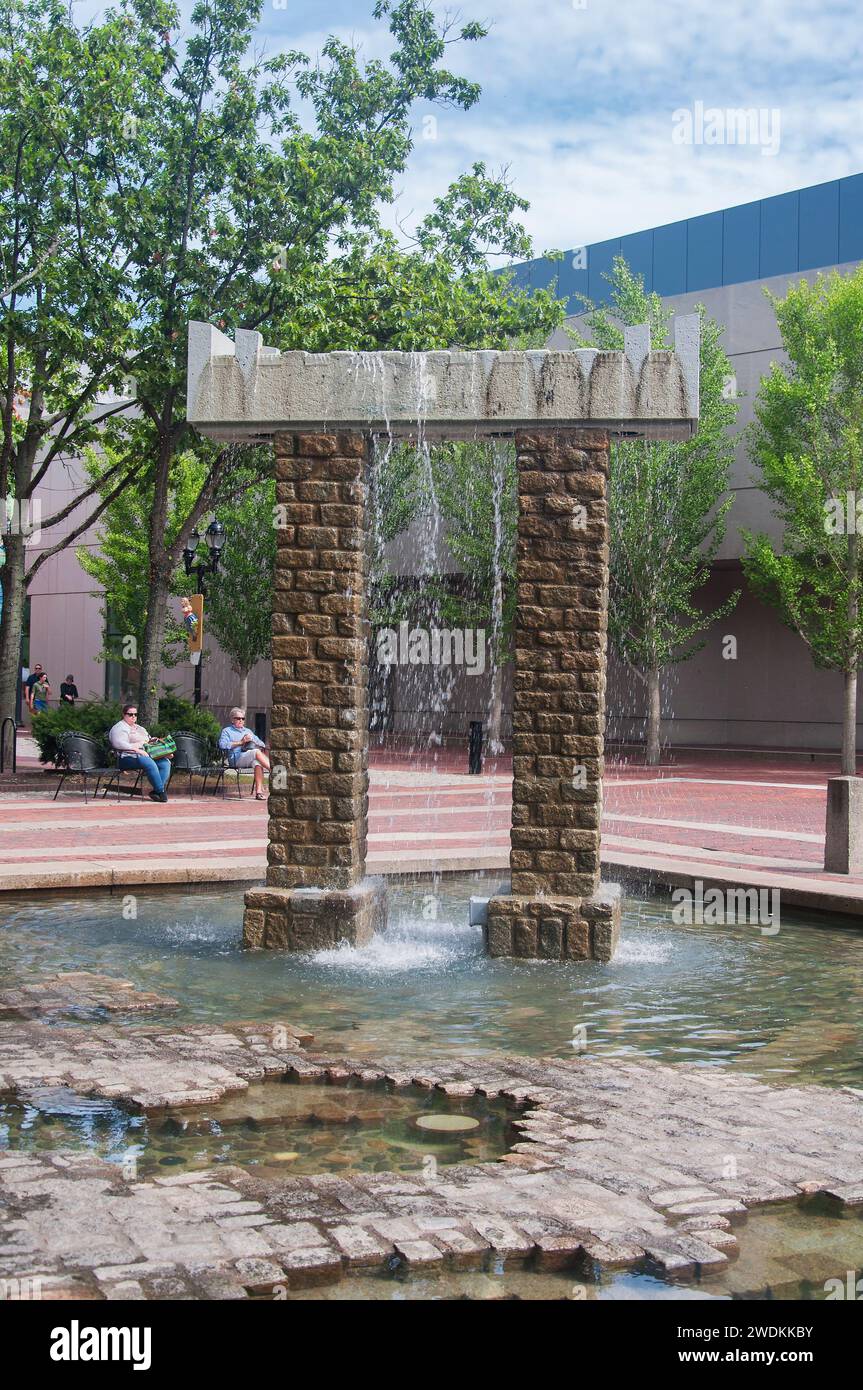 Salem, Massachusetts. August 23, 2019. A water fountain in east india ...
