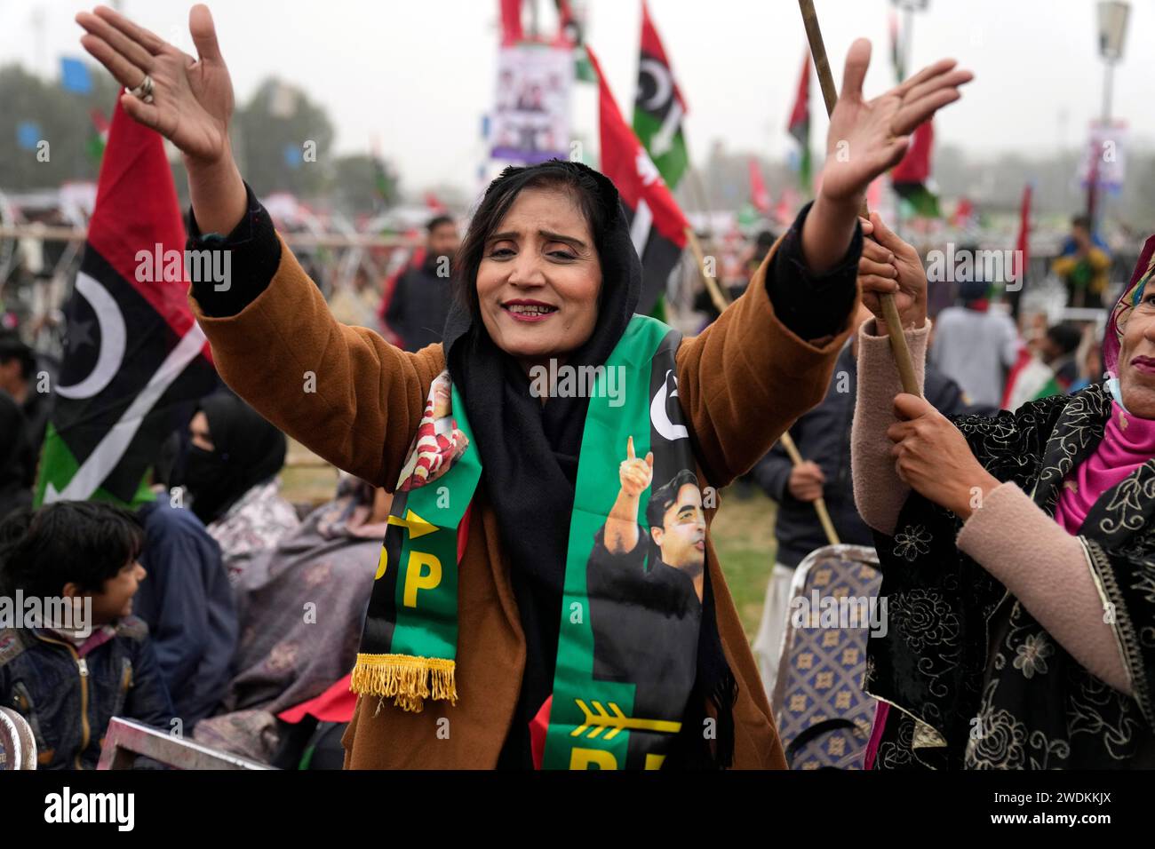 Supporters of Chairman of Pakistan Peoples Party Bilawal Bhutto Zardari ...