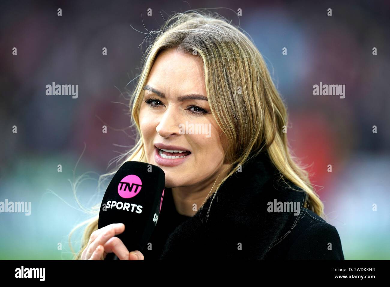 TNT Sports presenter Laura Woods before the Premier League match at Bramall Lane, Sheffield ...