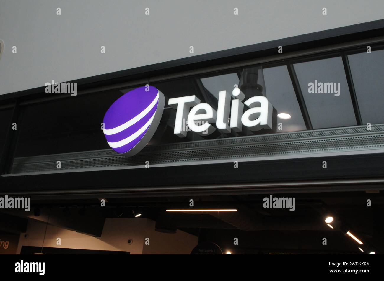 Copenhagen, Denmark /21 January 2024/.Telia internet providor shop in ...
