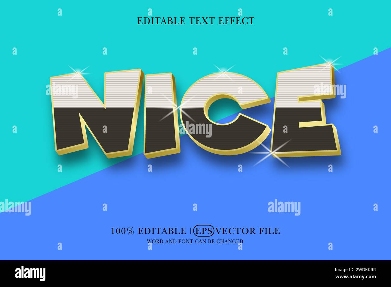 Text effect with editable Nice 3D style Stock Vector Image & Art - Alamy