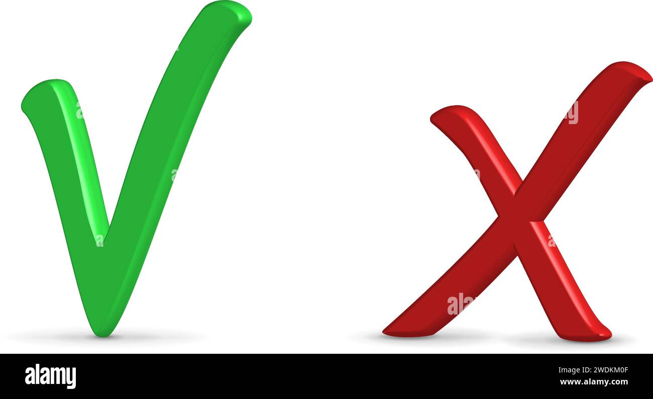 Realistic green check mark sign hi-res stock photography and images - Alamy