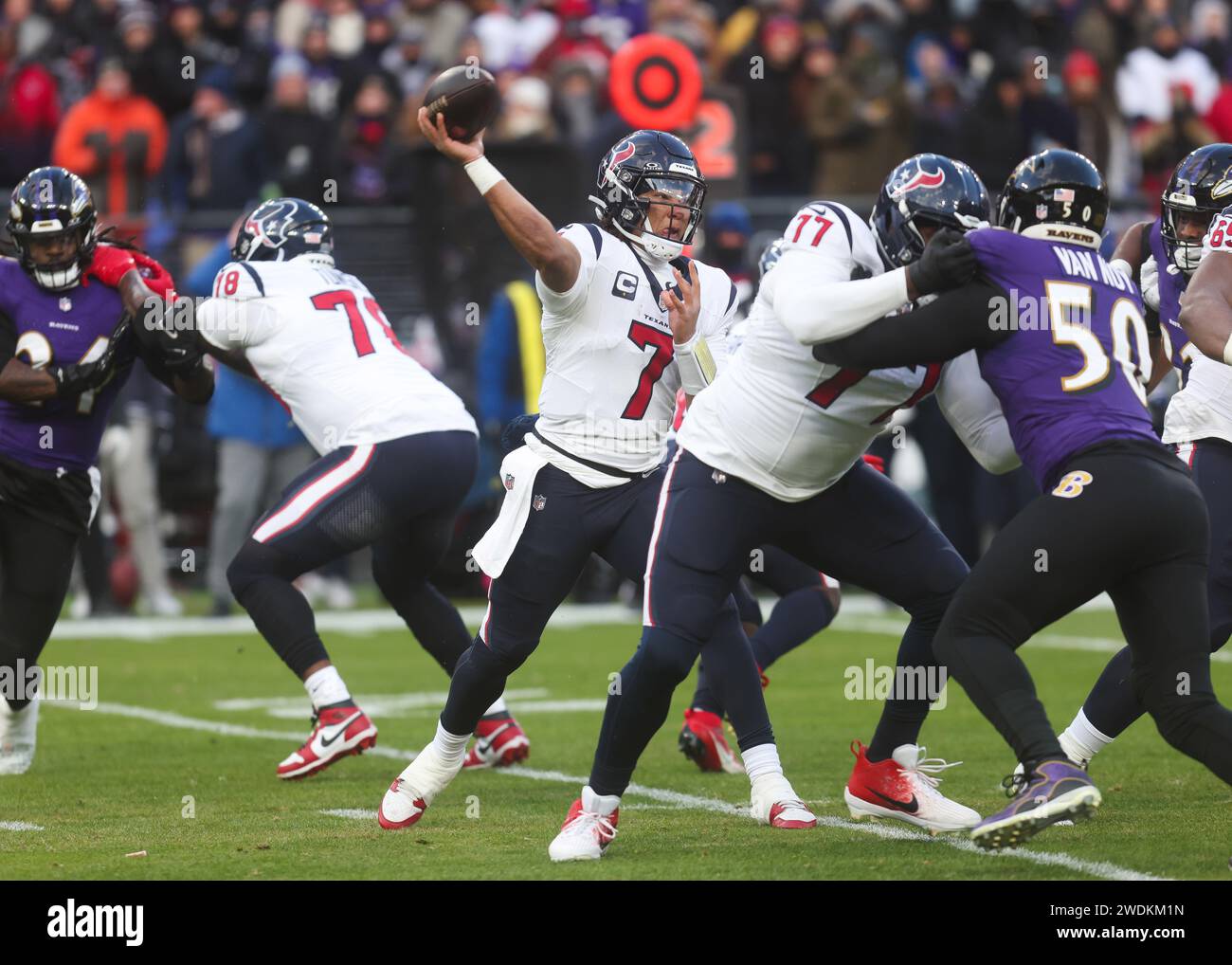 January 20, 2024: Houston Texans QB C.J. Stroud (7) in action during the AFC divisional playoff ...