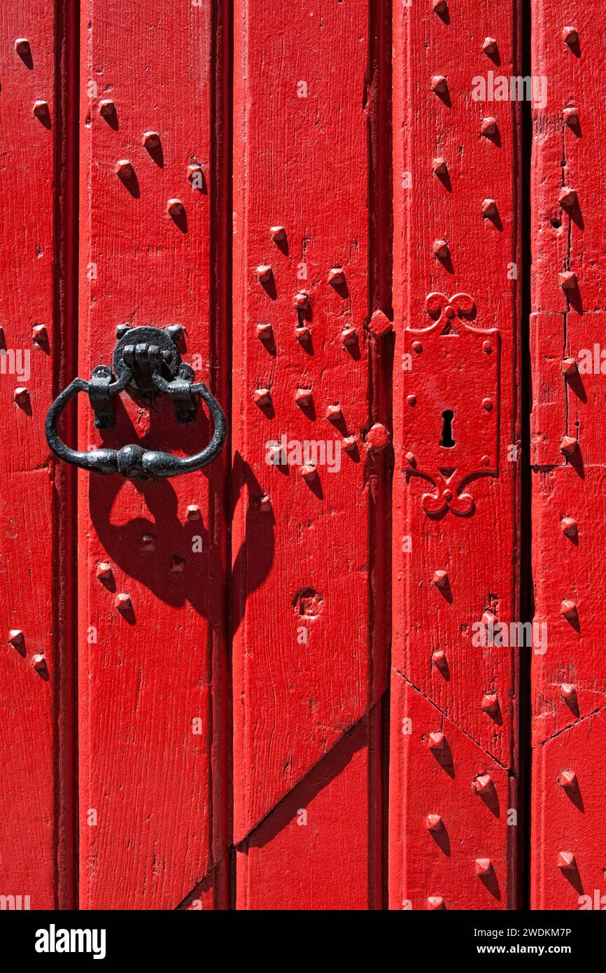 Detail of a red door, Le Grand Curtius, Musée Curtius, Liège, Belgium ...