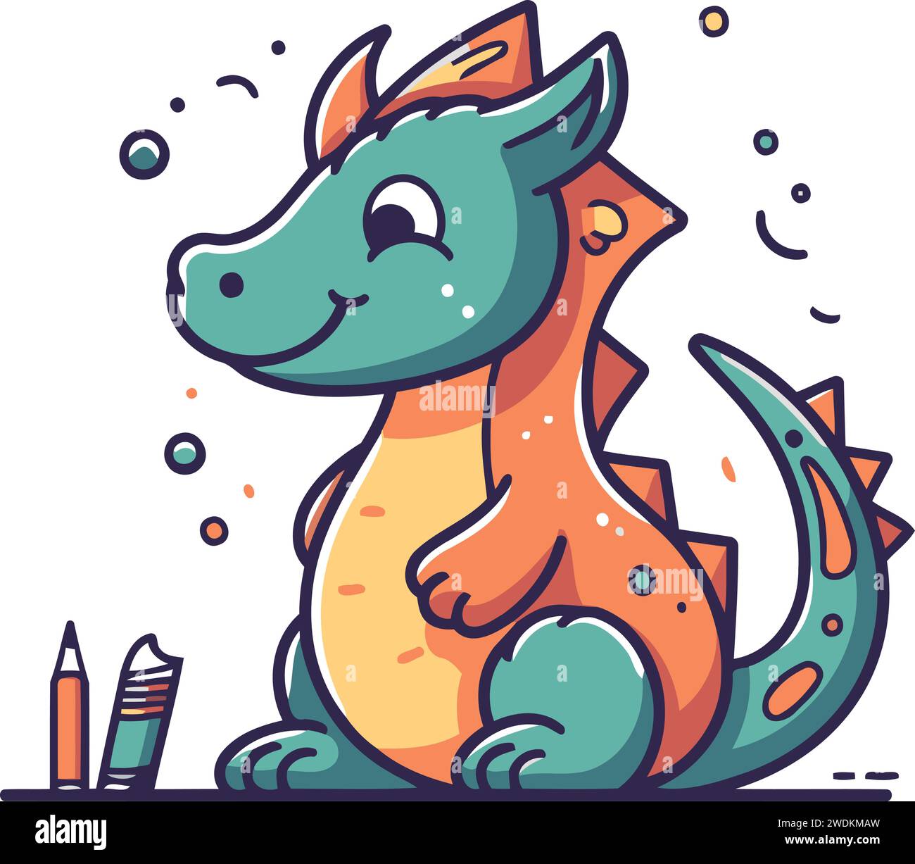 Cute dragon character Stock Vector Images - Alamy