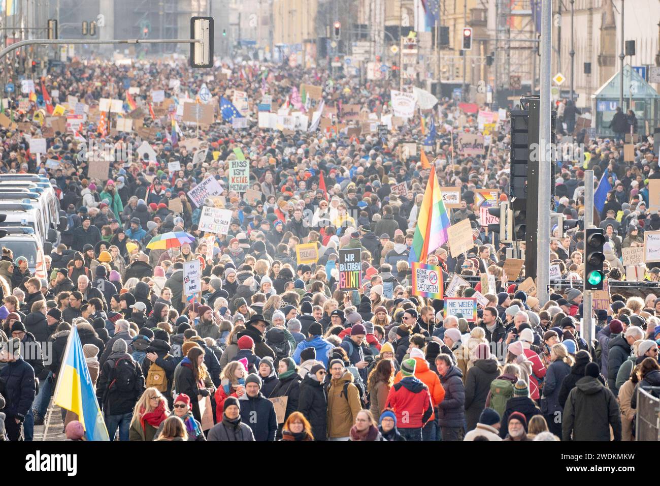 München, Deutschland. 21. Jänner 2024. Groß-Demo Gemeinsam gegen Rechts ...