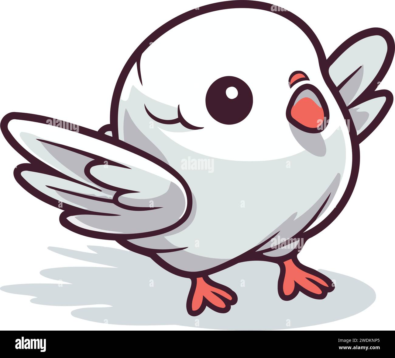 Pigeon cartoon character vector illustration isolated on a white ...