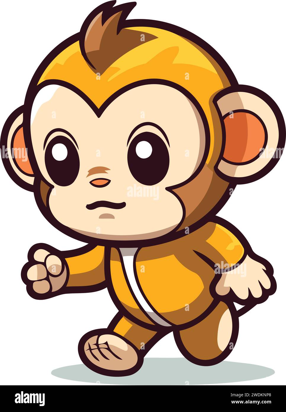 Cute Monkey Cartoon Mascot Character Vector Illustration Stock Vector ...
