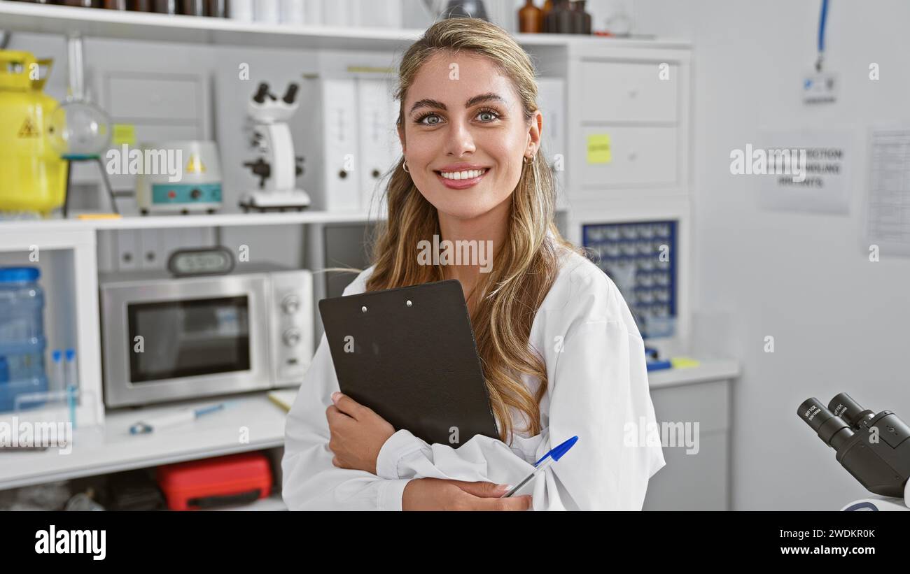 Woman chemist holding document hi-res stock photography and images - Alamy