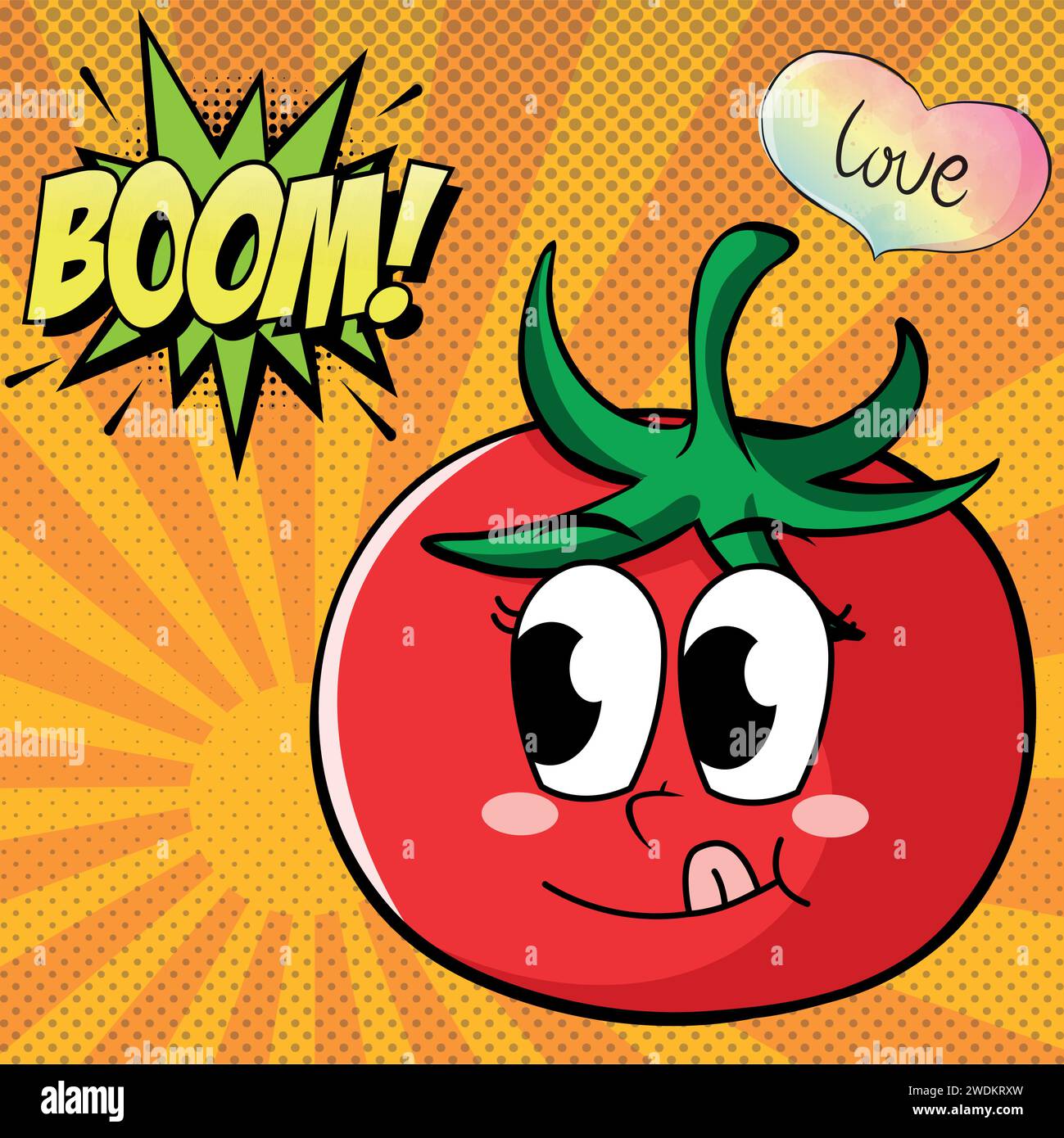 tomato pop art background design vector image Stock Vector Image & Art - Alamy