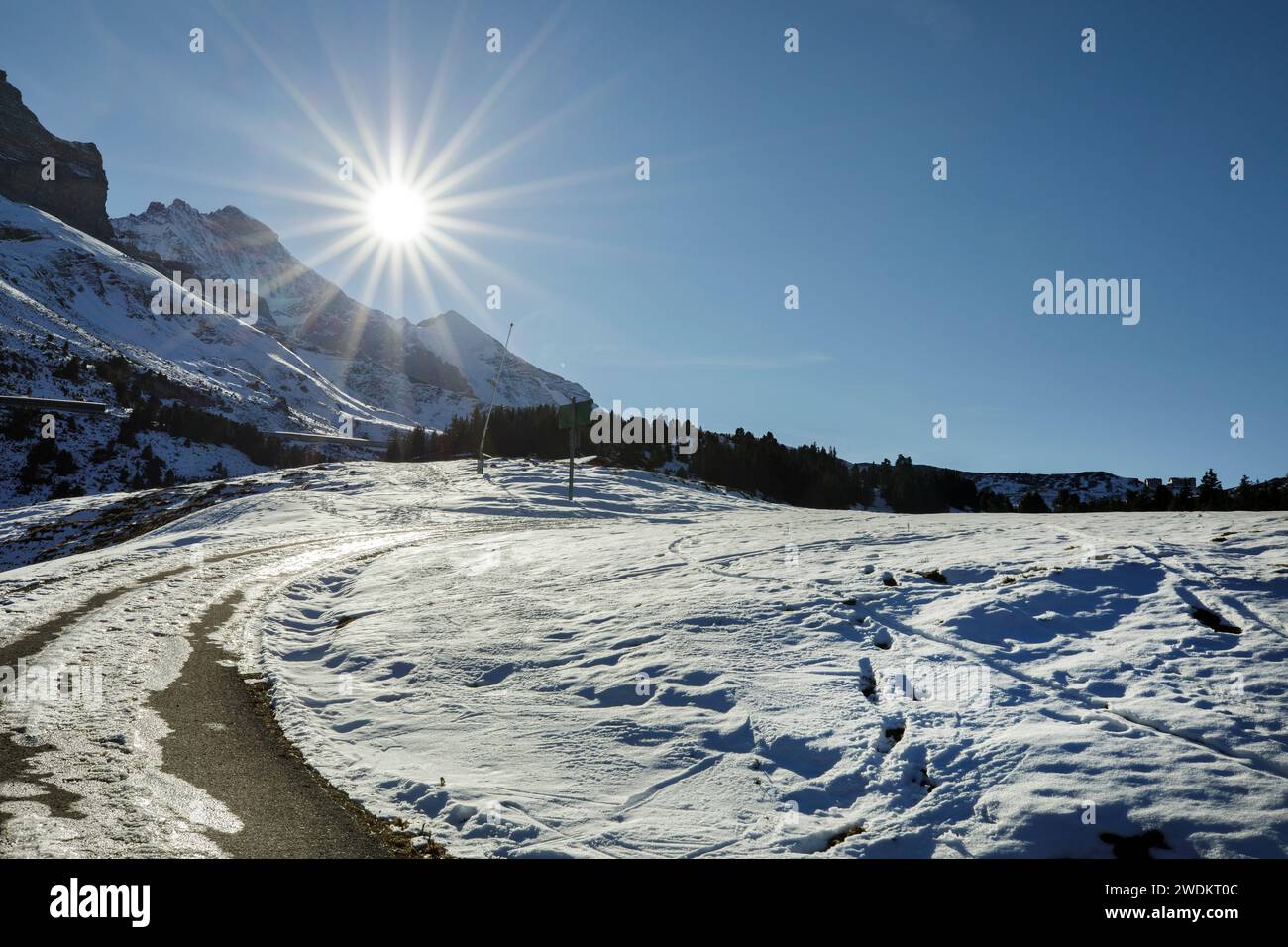 A snowy track near Jungfraujoch, Grindelwald Switzerland Stock Photo ...