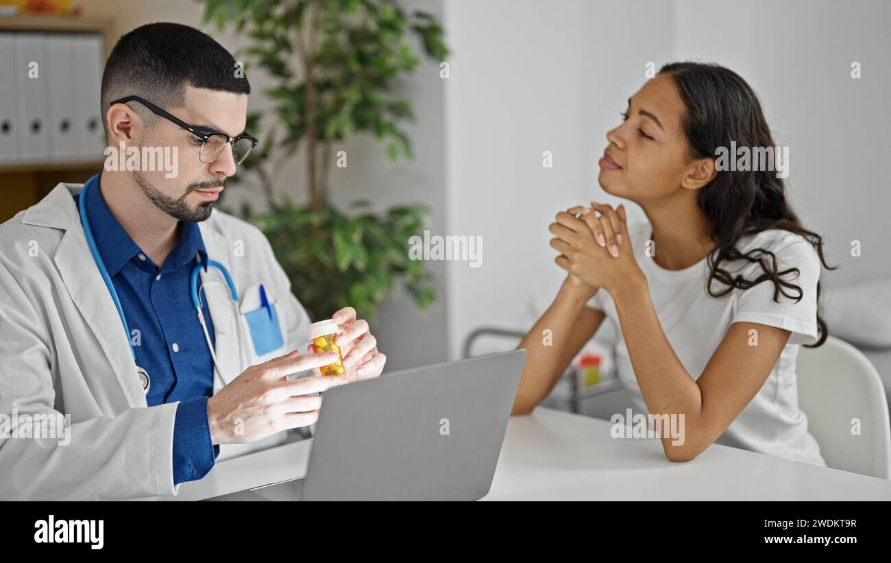 Inside the clinic, a compassionate doctor prescribing pills during ...