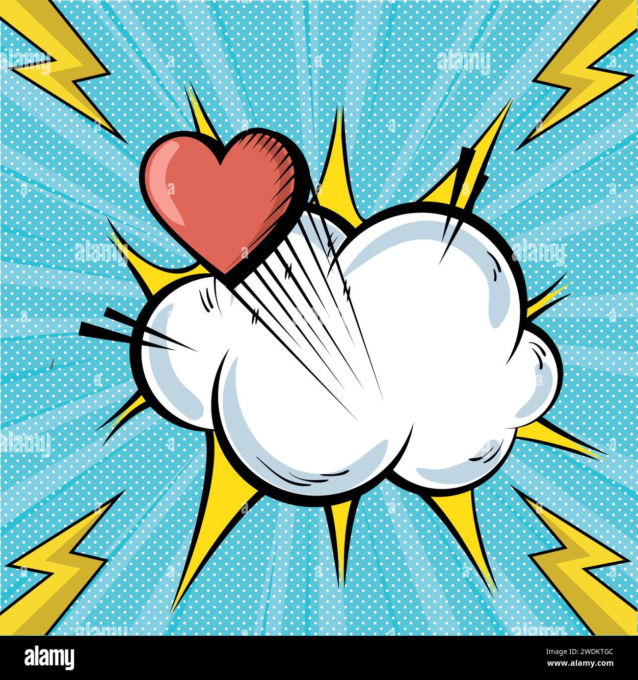 heart boom pop art style Valentines day heart Stock Vector Image & Art ...
