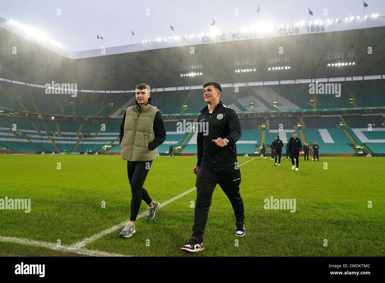 Buckie Thistle players walk the pitch ahead of the Scottish Cup fourth ...