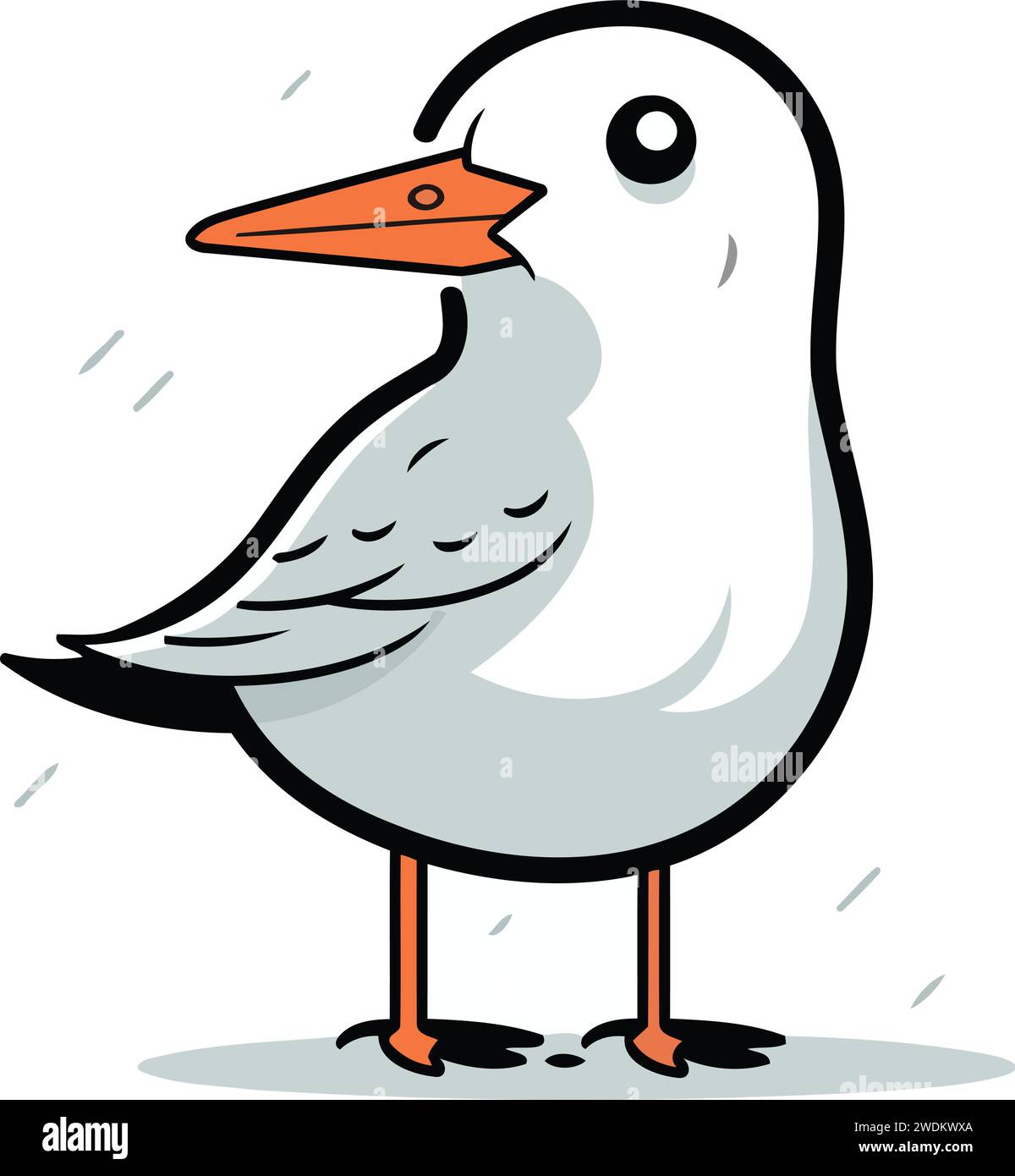 Cartoon seagull isolated on white background. Vector illustration Stock ...