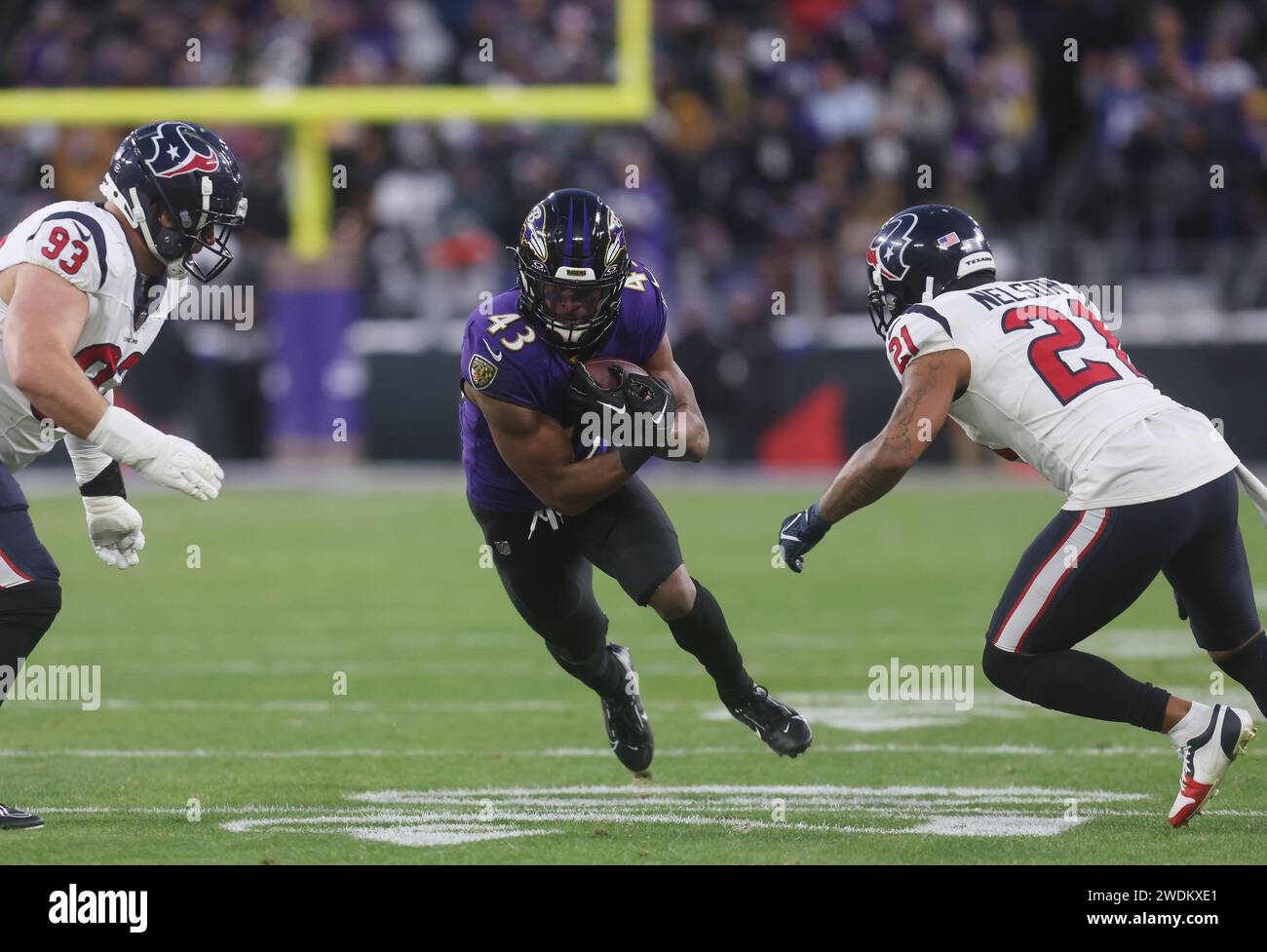 Baltimore, MD, USA. 20th Jan, 2024. Baltimore Ravens RB Justice Hill ...