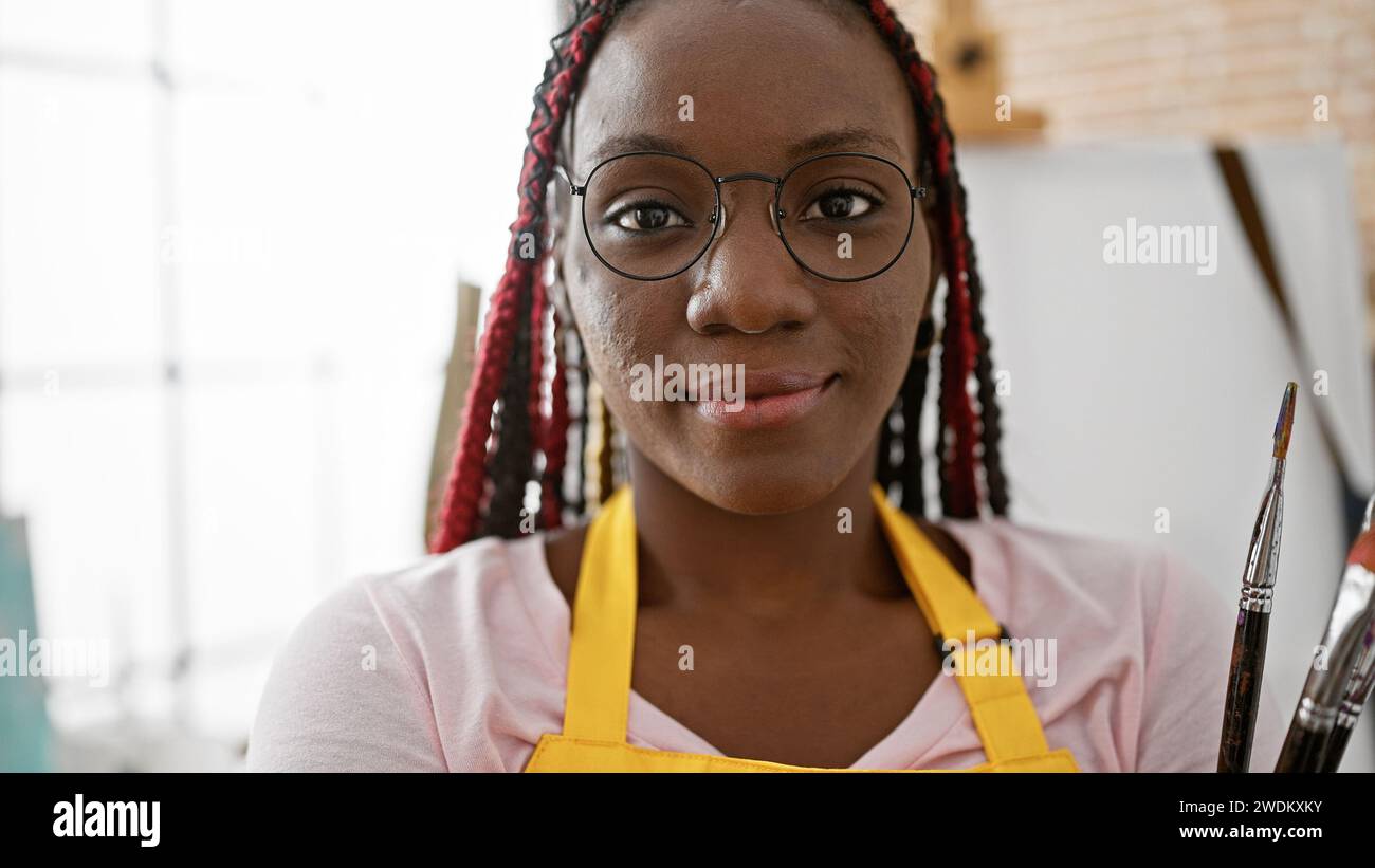 Commanding presence, beautiful, relaxed african american woman artist ...