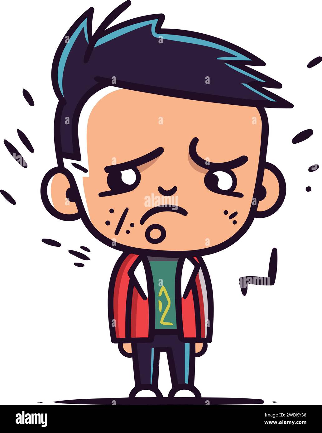 Upset Cartoon Man Retro Vector Illustration Stock Vector Image & Art ...