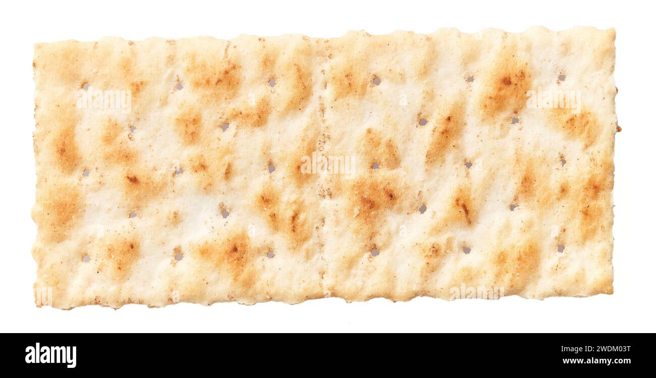 Close-up of an isolated matzah, traditional jewish unleavened bread for ...