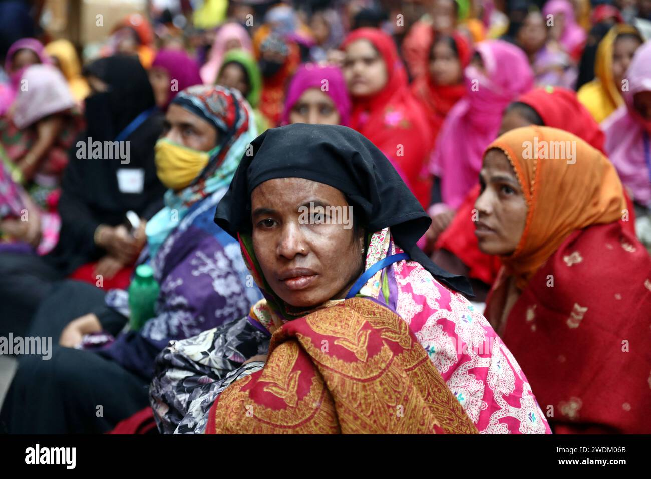 Dhaka, Bangladesh. 21st Jan, 2024. Garment workers of Anlima Textile ...