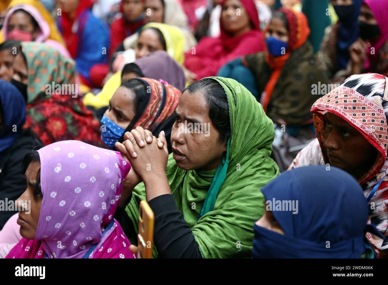 Dhaka, Bangladesh. 21st Jan, 2024. Garment workers of Anlima Textile ...