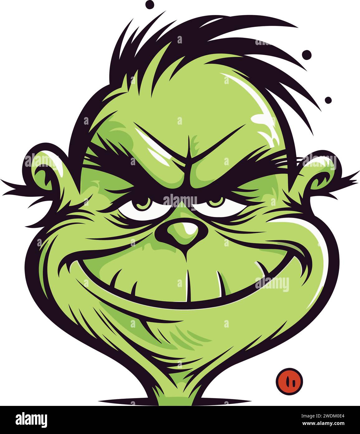 Angry cartoon green monster on a white background. Vector illustration ...
