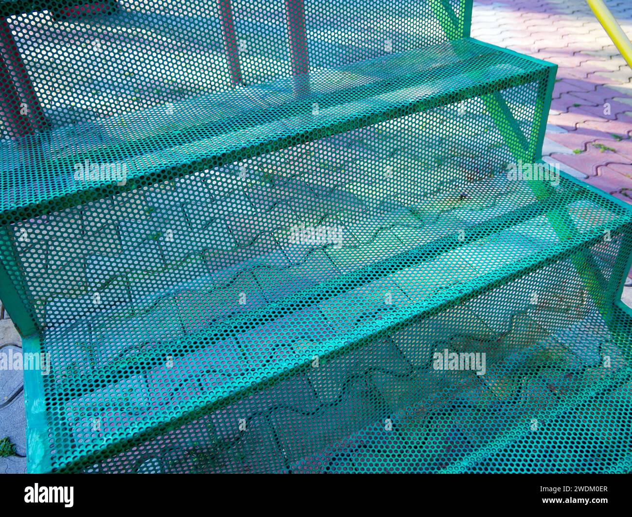 Perforated metal stair steps Stock Photo - Alamy