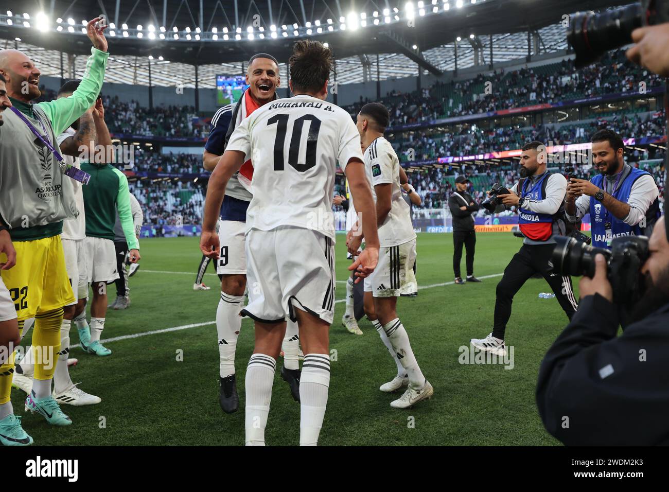 Qatar, Al Rayyan 19 January 2024 - Iraq team players celebrate after ...