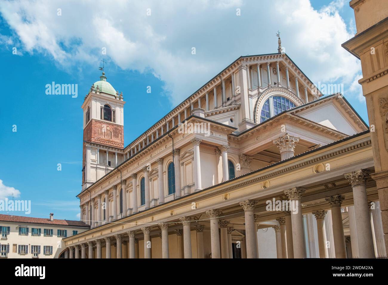 Novara cathedral on Piazza della Repubblica square, Piedmont, Italy ...