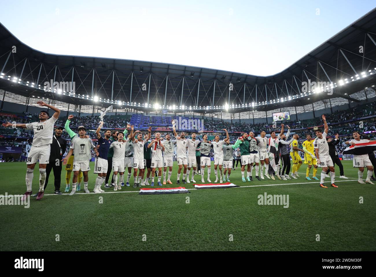 Qatar, Al Rayyan 19 January 2024 - Iraq team players celebrate after ...