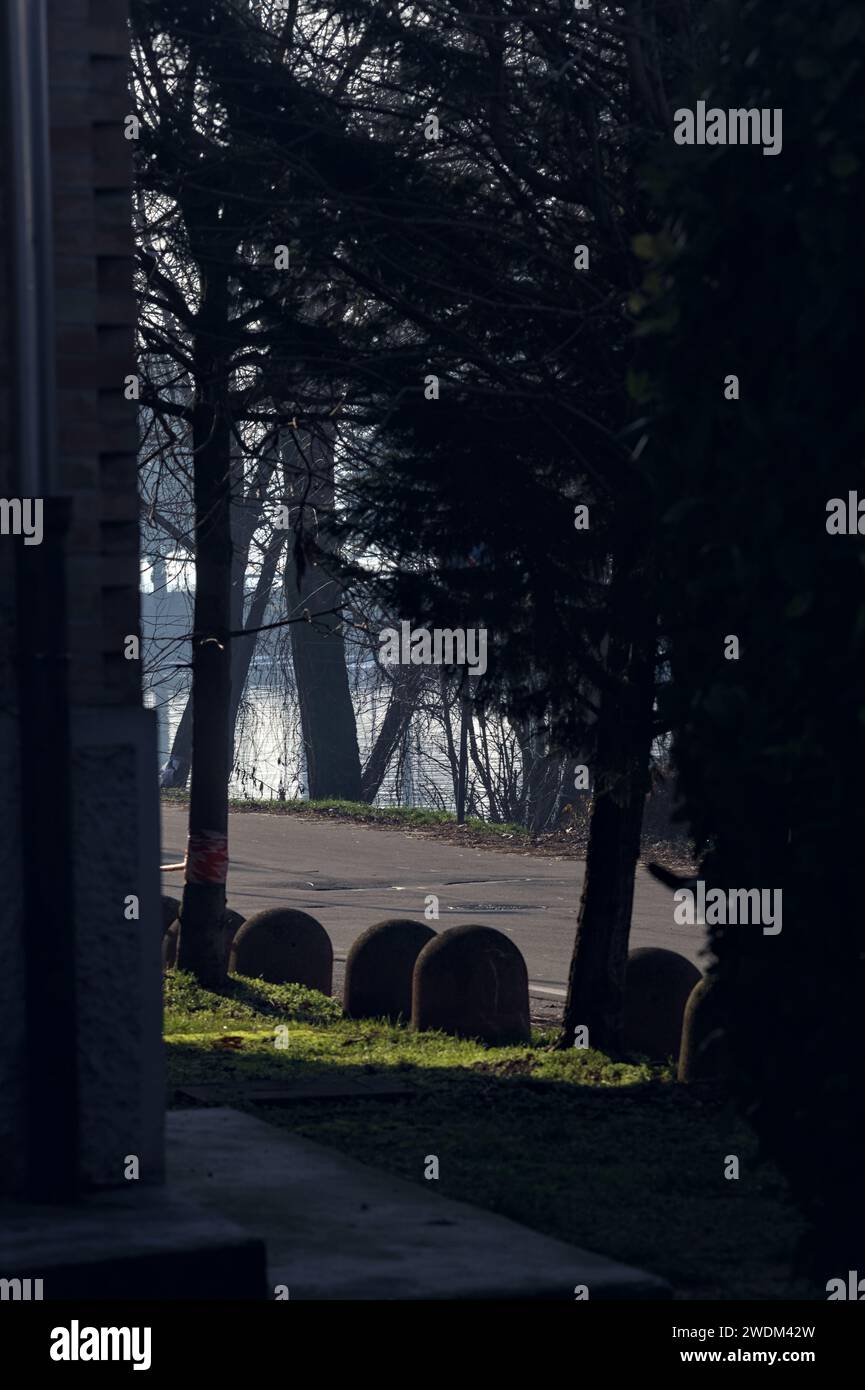 Inlet and a road in a village Stock Photo - Alamy