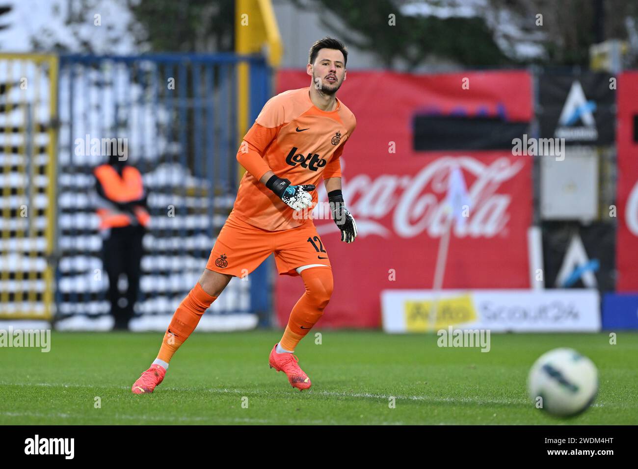 Vorst, Belgium. 21st Jan, 2024. goalkeeper Heinz Lindner (12) of Union ...