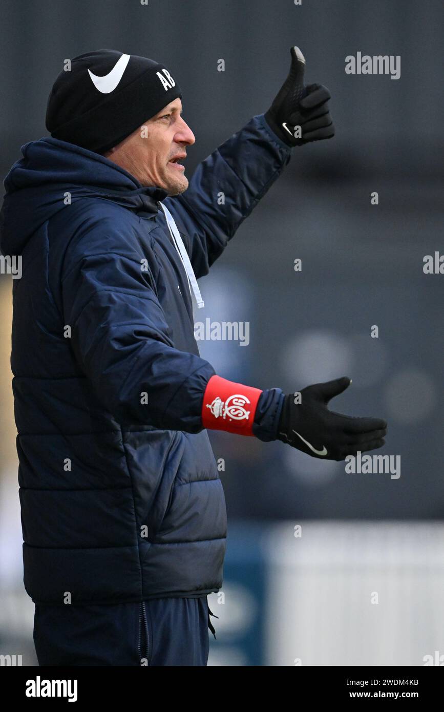 Vorst, Belgium. 21st Jan, 2024. Head Coach Alexander Blessin of Union ...