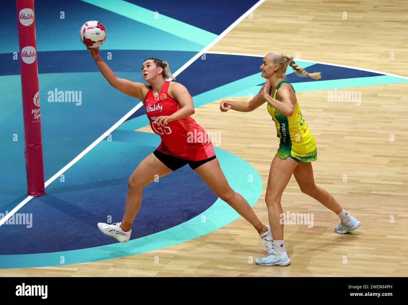 England's Eleanor Cardwell in action during the Vitality Netball ...