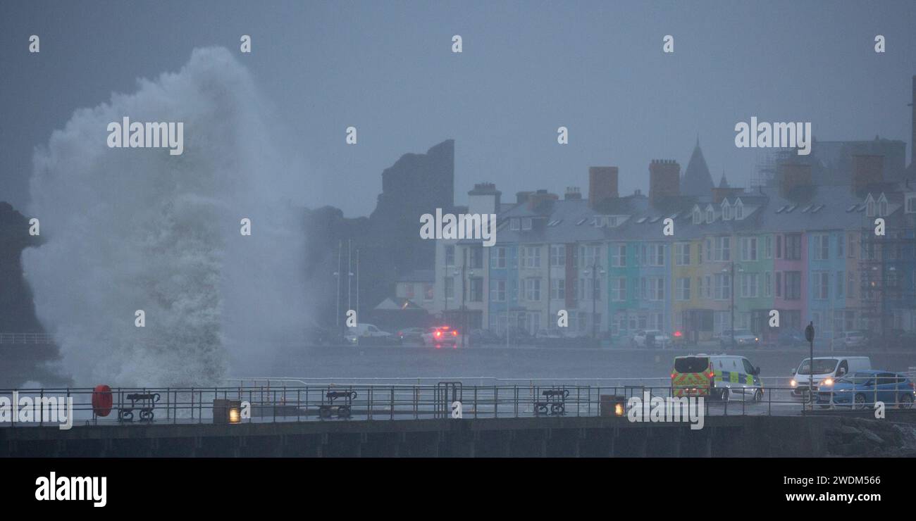 Aberystwyth, Ceredigion, Wales, UK. 21st January 2024 UK Weather: Storm ...