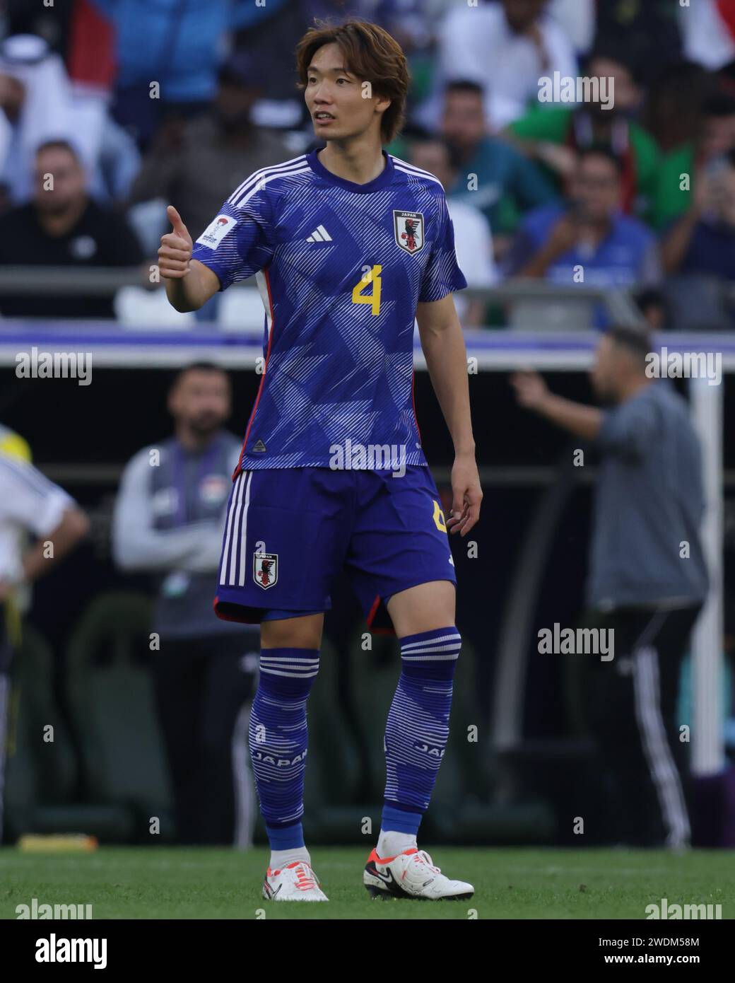 Qatar, Al Rayyan 19 January 2024 - Ko Itakura of Japan in full blue ...